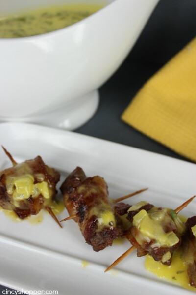 Bacon Wrapped Filet Mignon Bites with Bernaise Sauce - CincyShopper