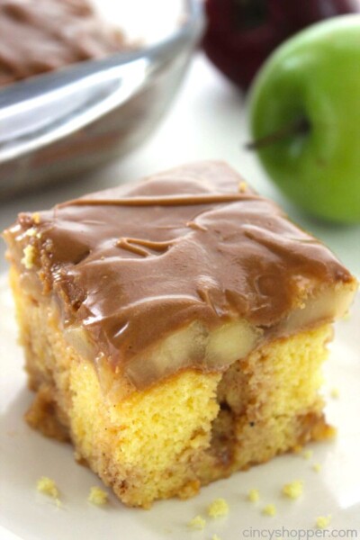 Caramel Apple Poke Cake - CincyShopper